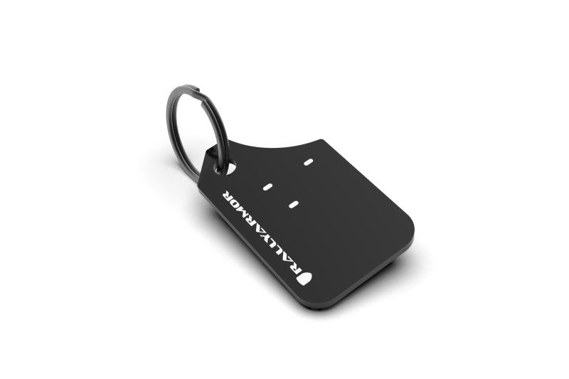 Rally Armor Mini UR Mud Flap Keychain - Black w/ White Logo – StangMods LLC